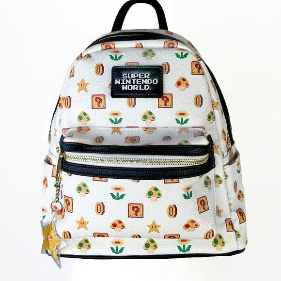 Nintendo | Bags | Nwt Super Nintendo World 8bit Mini White Backpack ...